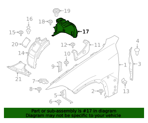 51717424908 - 2019-2025 BMW X5 Rear Fender Liner (51-71-7-424-908 ...