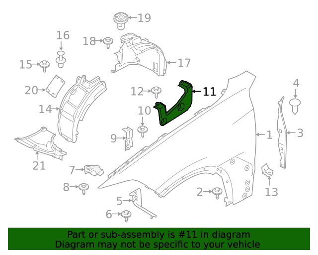 41-00-7-492-369 - Side panel bracket, front left 3 2019-2024 BMW ...