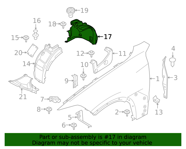 51717424907 - 2019-2022 BMW X5 Rear Fender Liner (51-71-7-424-907 ...