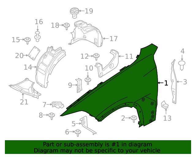41007492363 - 2019-2024 BMW Fender Assembly (41-00-7-492-363) | BMW of ...