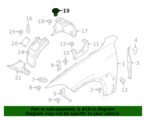 Genuine BMW 31-14-6-856-399 | Rear Fender Liner Nut | FREE Shipping on ...