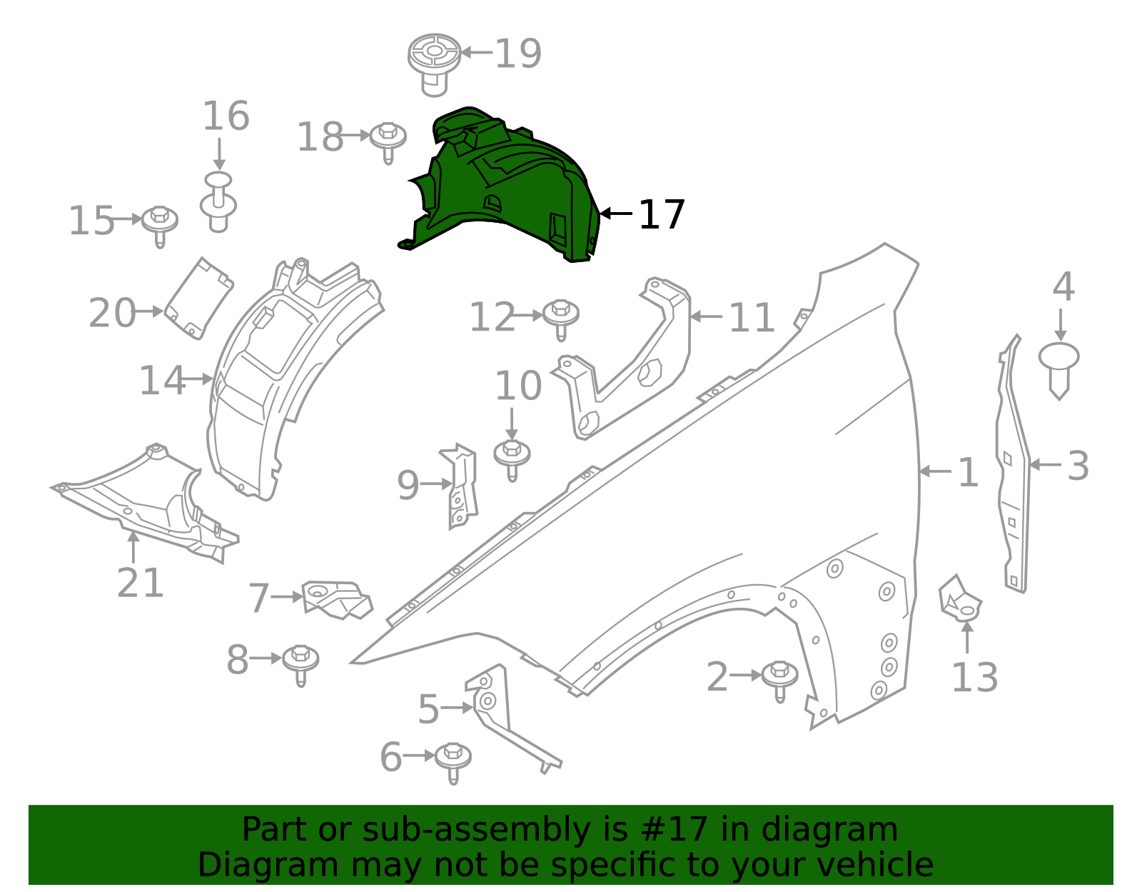 51717424908 - 2019-2025 BMW X5 Rear Fender Liner (51-71-7-424-908 ...