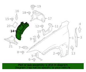 51717424906 - 2019-2025 BMW X5 Ft Fender Liner (51-71-7-424-906) | BMW ...