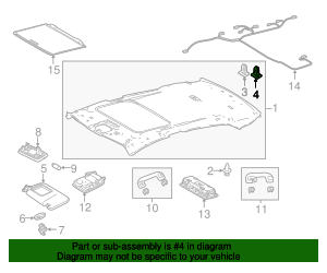 2011-2024 Toyota Headliner Retainer 90467-A0004 | Toyota Parts Center