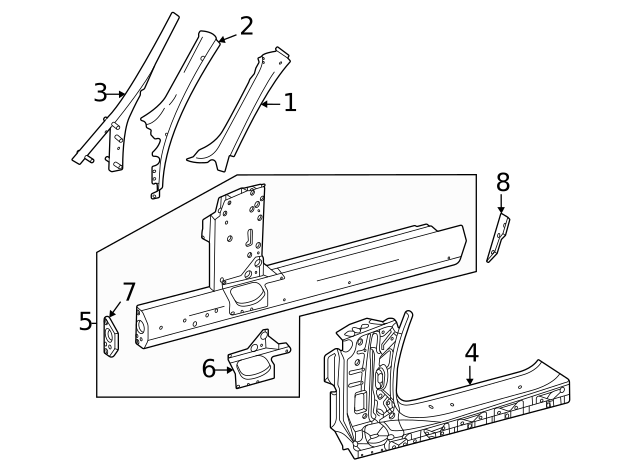 190-637-33-00 - Windshield Pillar 2018-2020 Mercedes-Benz | Mercedes ...