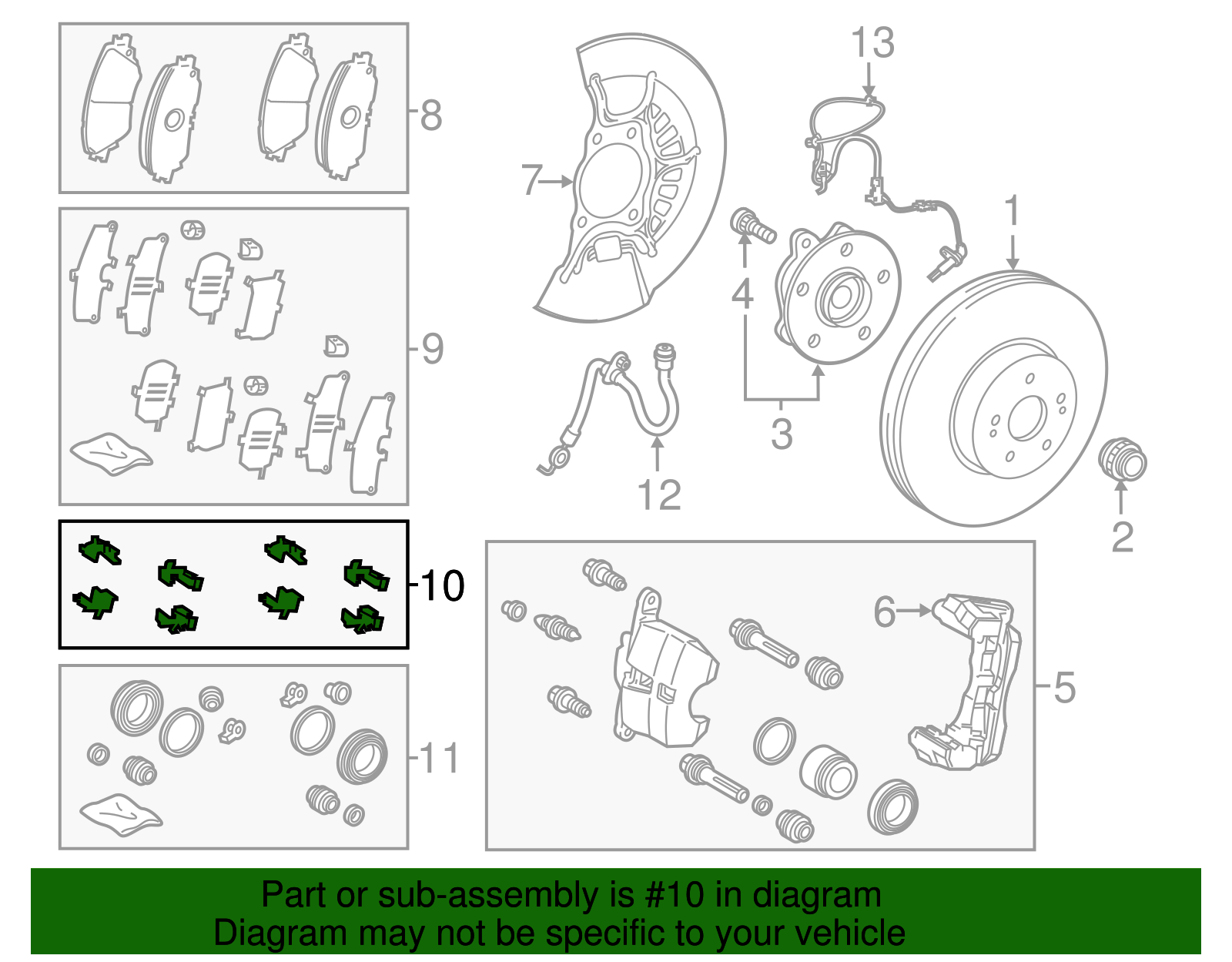 2019-2024 Toyota Brake Pads Hardware Kit 04947-0E031 | Toyota Parts Center