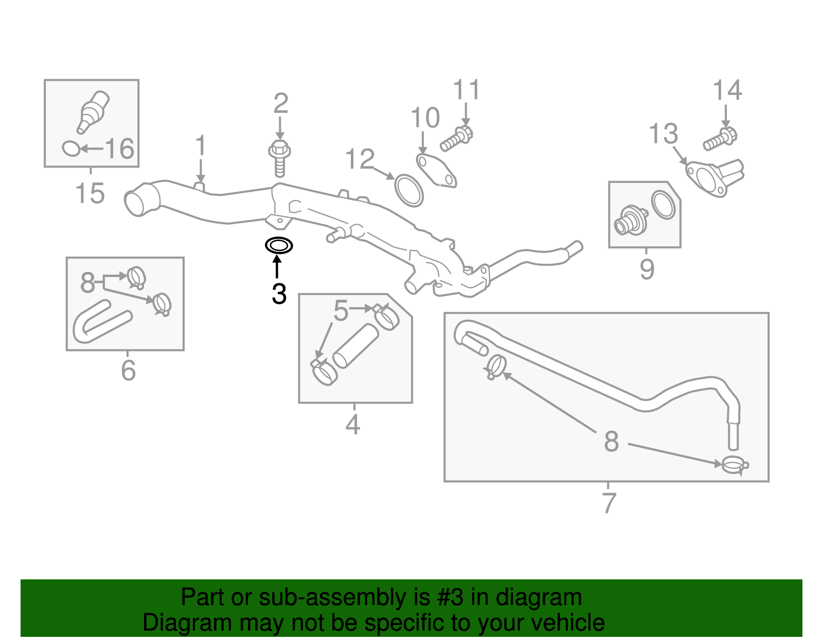 2013-2024 Toyota Water Pipe O-Ring SU003-11177 | Toyota Parts Center