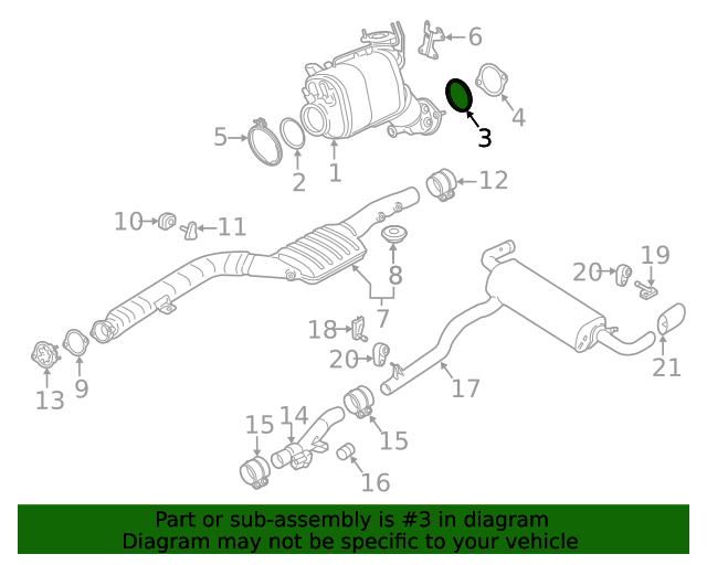 18308572007 - 2018 BMW 540d xDrive Pre-Converter Seal (18-30-8-572-007 ...