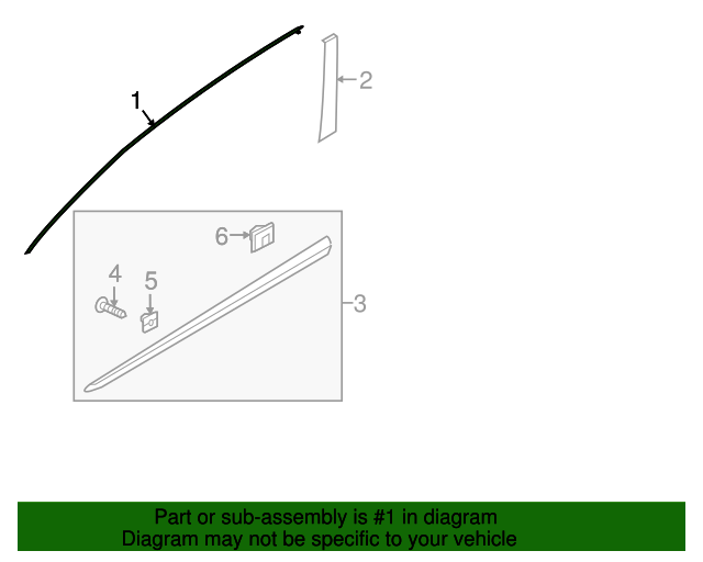 82860-G5000 - Upper Molding 2017-2021 Kia | Kia.Parts Store
