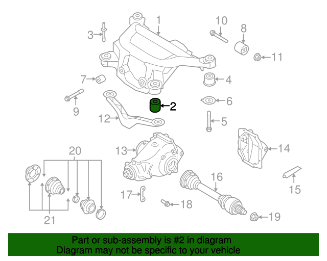 33316770815 - 2003-2016 BMW Z4 Cross-Member Bushing (33-31-6-770-815 ...