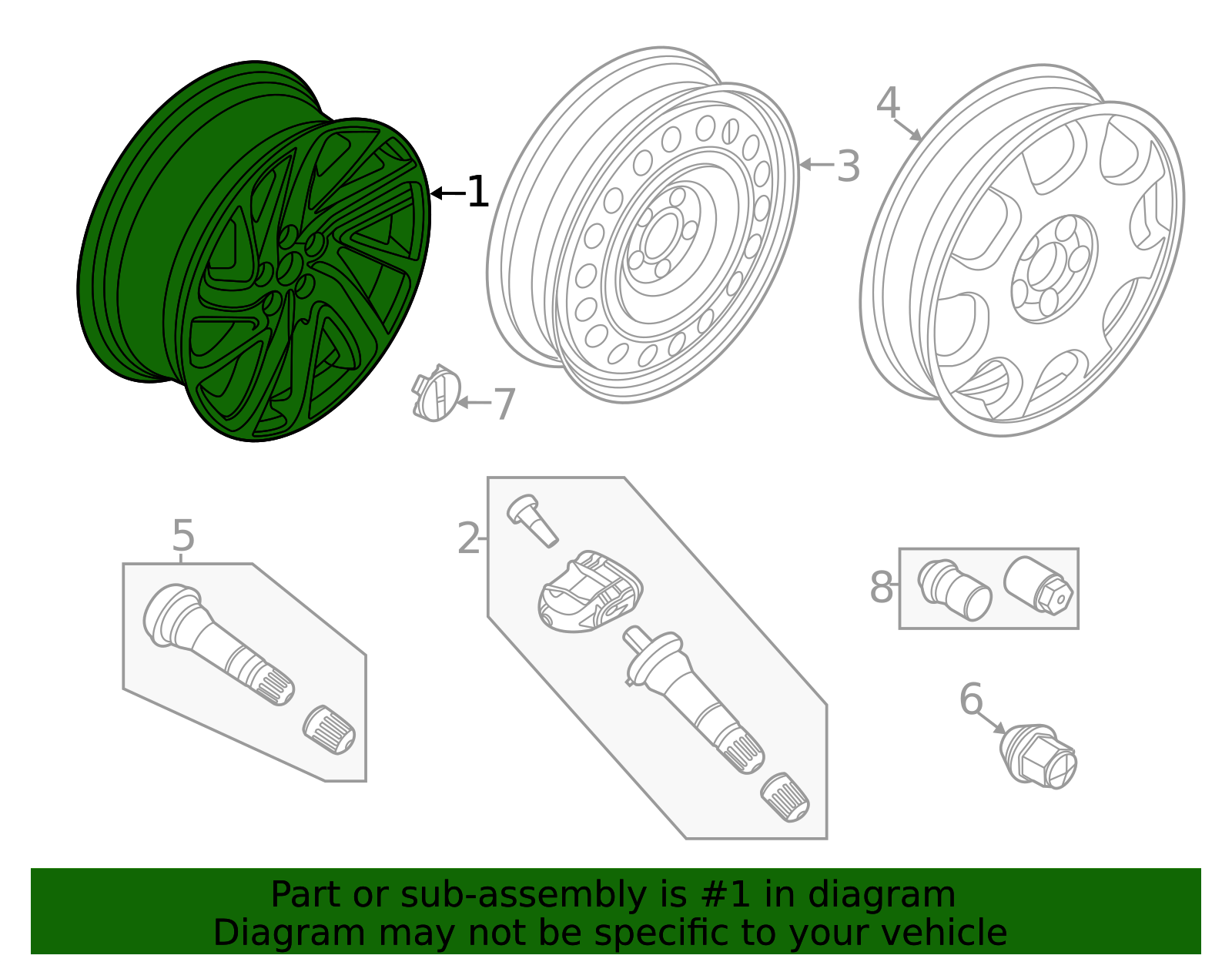 2020-2024 Lincoln Aviator | Wheel, Alloy | LC5Z-1007-A | Walls' Ford Parts