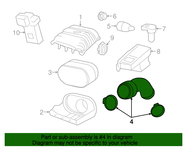 2010-2016 GM Air Cleaner Outlet Duct 22744677 GM | GMPartsDirect.com