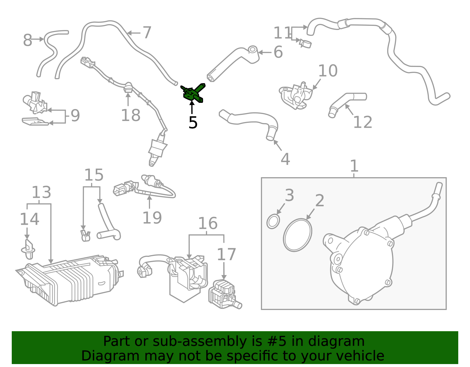 Genuine Toyota Air Tube T-Connector part# 22281-0P010 for 2020-2022 ...
