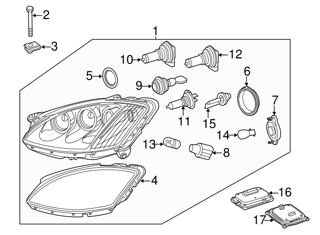2007-2017 Mercedes-Benz Composite Assembly - Left - Xenon 221-820-59-39 ...