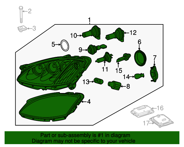 2007-2017 Mercedes-Benz Composite Assembly - Left - Xenon 221-820-59-39 ...