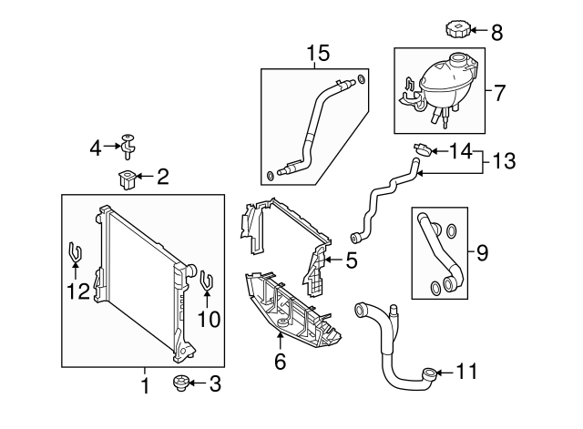 218-501-17-82 - Radiator Coolant Hose 2012-2013 Mercedes-Benz ...