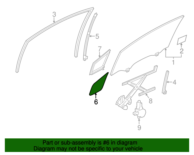 73330-TR3-A00 - Vent Window Assembly 2012-2015 Honda Civic ...