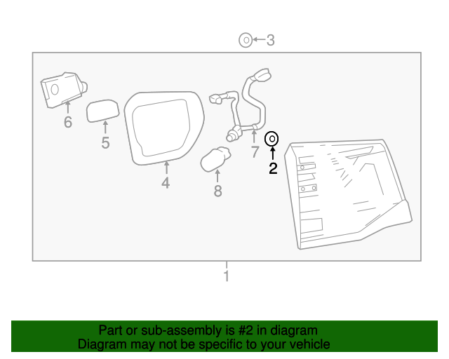 81584-24050 - Backup Lamp Assembly Grommet - 2016-2021 Toyota Land ...
