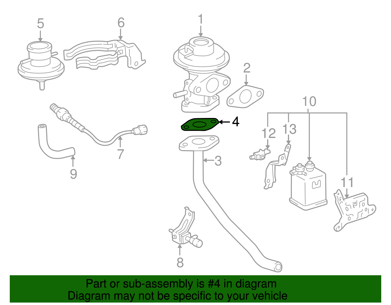 Genuine Toyota Egr Pipe Gasket part# 25628-74010 for 1992-2001 Toyota ...