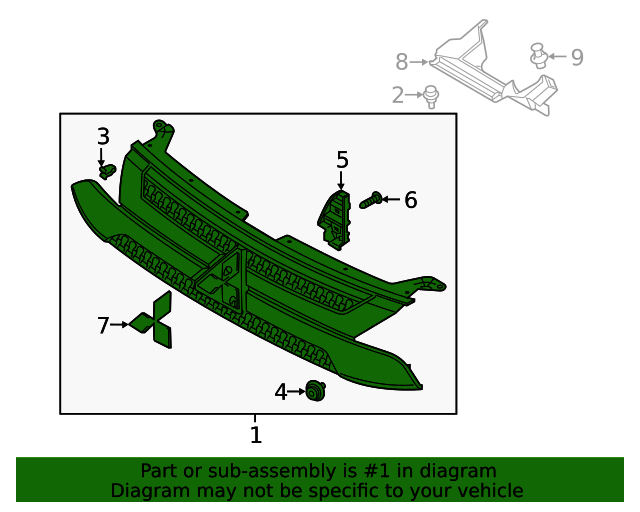 2019-2020 Mitsubishi Outlander Grille Assembly 7450B298 | OEM Parts Online