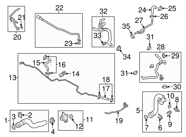 2016-2018 Audi S8 Radiator Coolant Hose 4H0-121-516 | Genuine Audi Parts