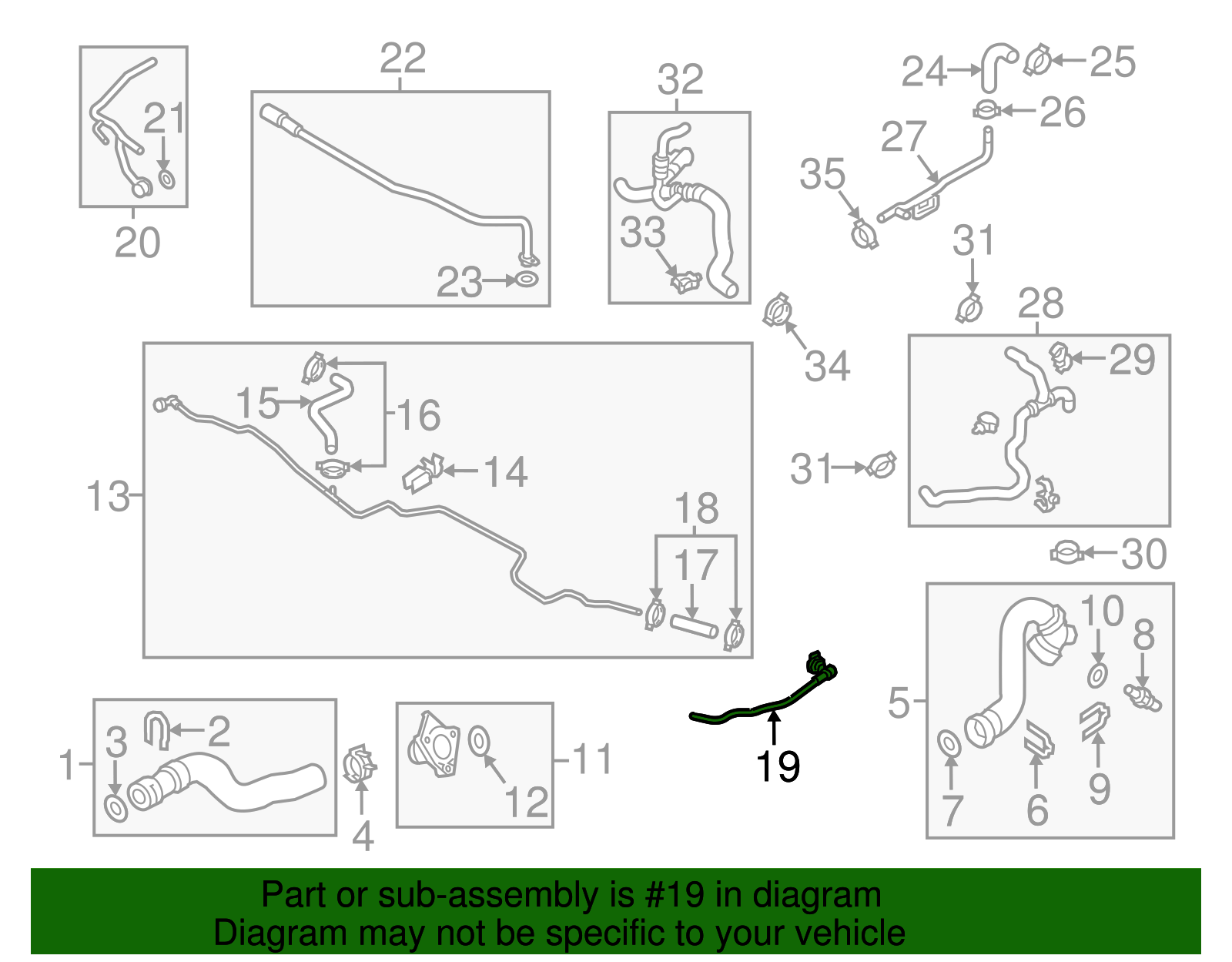 2011-2018 Audi Engine Coolant Overflow Hose 4H0-121-081-AA ...