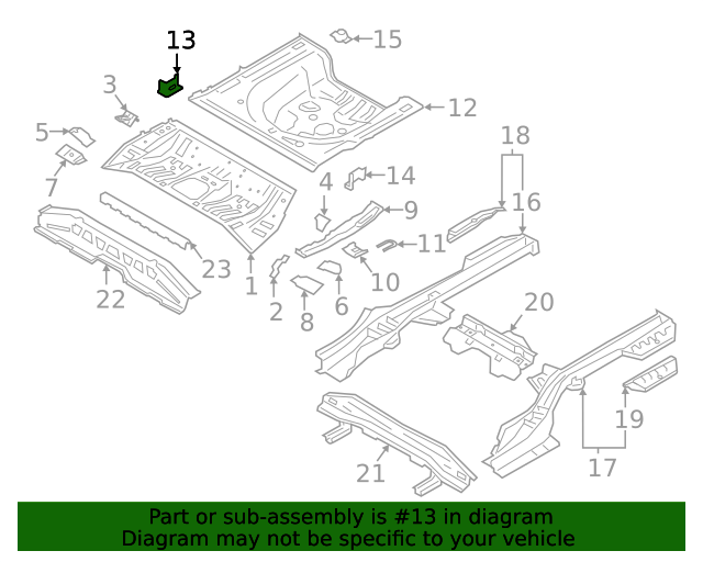 655H4-M6000 - Spare Tire Panel Reinforcement 2019-2021 Kia Forte | Kia ...