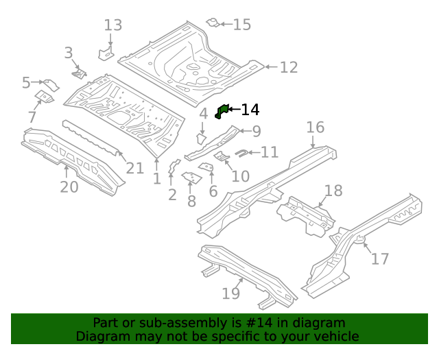 2019-2020 Kia Forte Spare Tire Panel Reinforcement - Driver's Side (LH ...