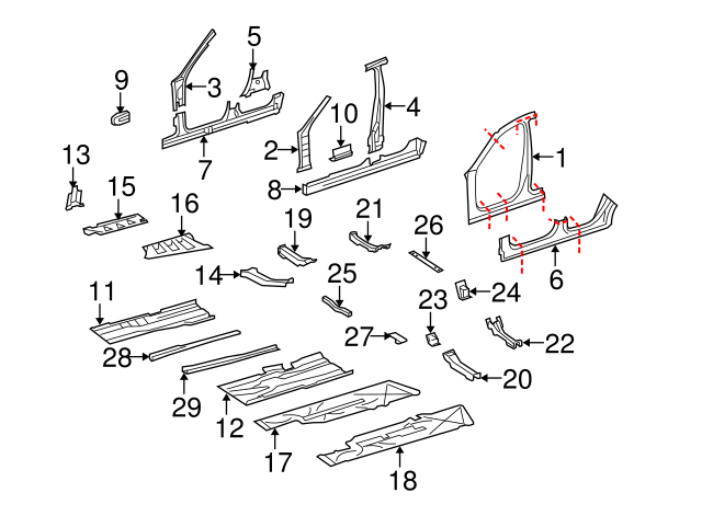 221-616-06-16 - Reinforcement 2007-2014 Mercedes-Benz | Mercedes-Benz ...