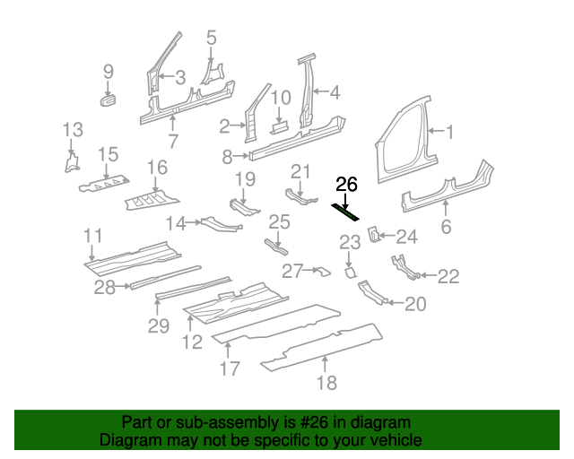 221-619-01-25 - Stiffener 2007-2014 Mercedes-Benz | Mercedes-Benz USA Parts