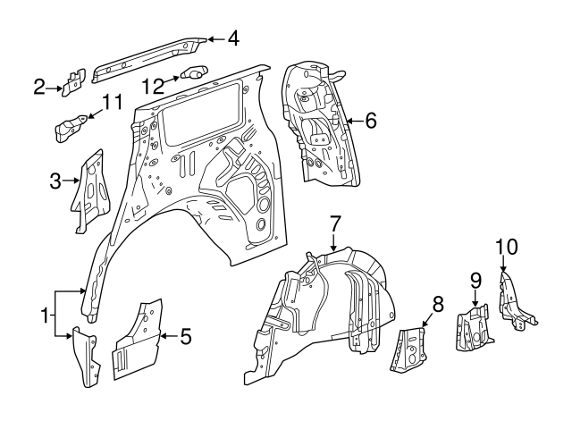 Genuine OEM Driver Side Quarter Inner Panel Extension Part# 22999976 ...