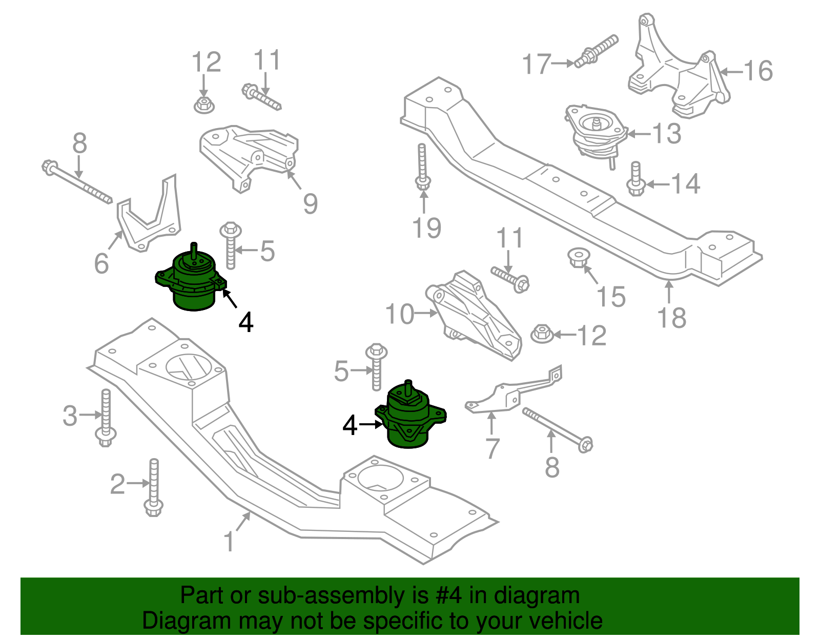 CK4Z-6096-E - High-Quality Bracket Engine Support for 2015-2024 Ford ...