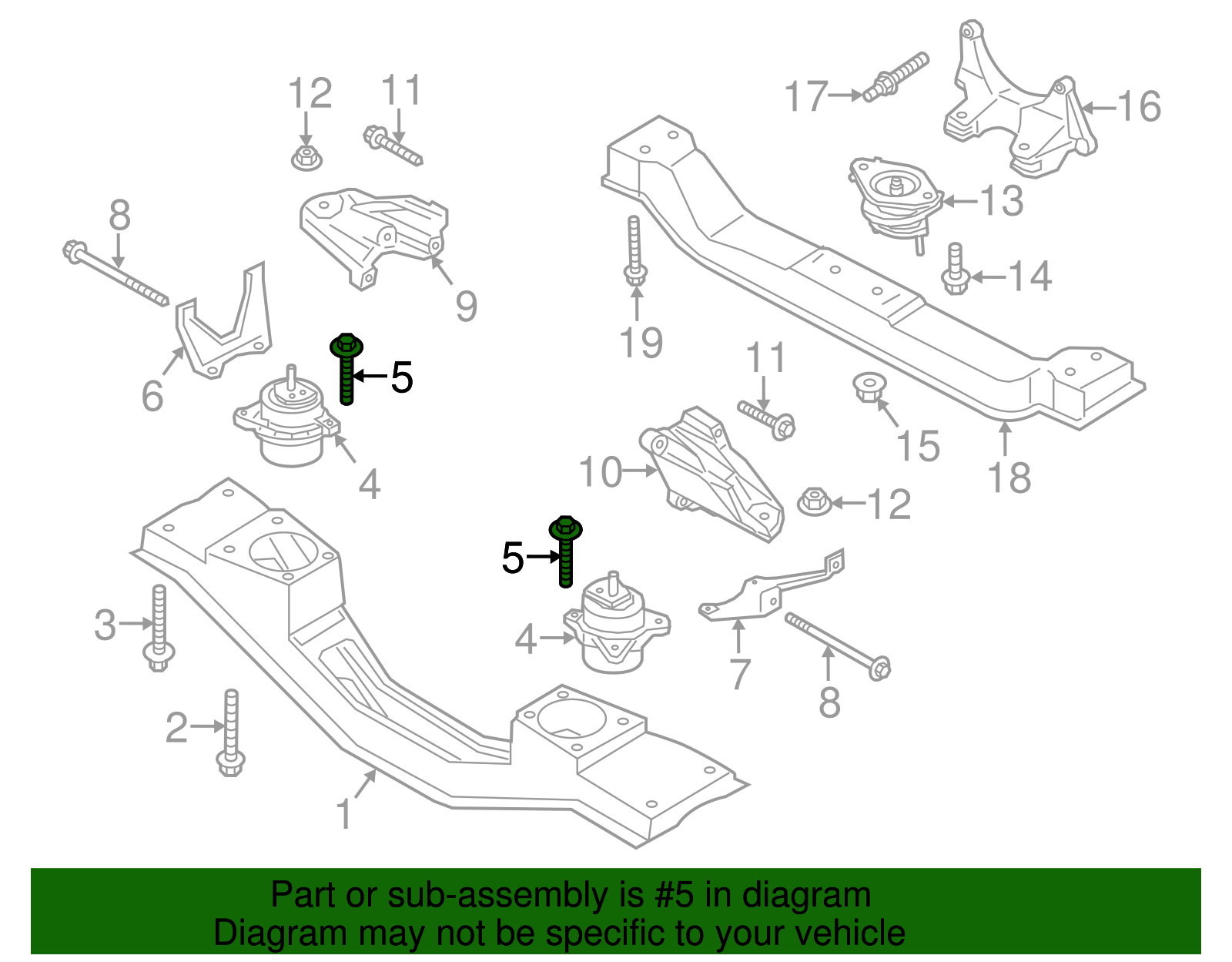 Genuine OEM Ford Part - Motor Mount Mount Bolt W500710-S439 | Genuine ...