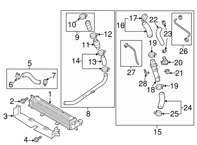 Hyundai - 28287-03010 - Inter-Cooler Hose - 2017-2020 Hyundai Elantra ...