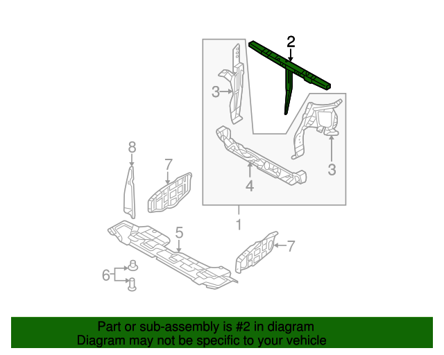 64150-4D000 - Upper Tie Bar 2006-2014 Kia Sedona | Kia.Parts Store