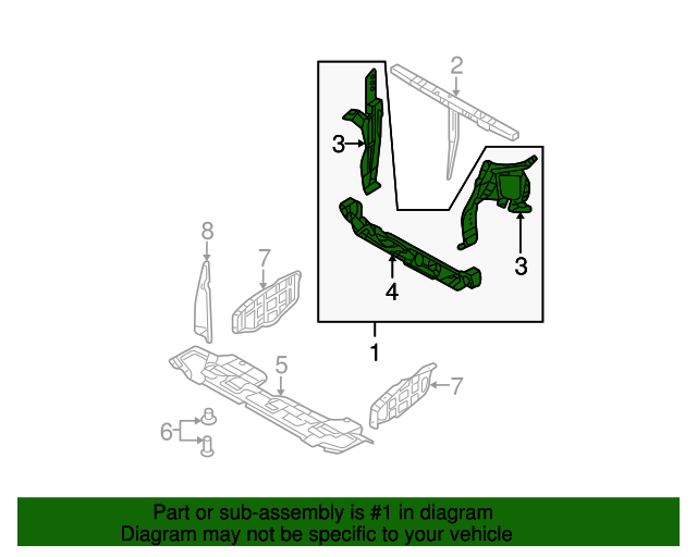 64100-4D010 - Radiator Support 2006-2014 Kia Sedona | Kia.Parts Store