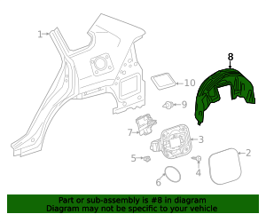 2021-2024 Toyota Venza Wheelhouse Liner 65637-48080 | Toyota Parts Center