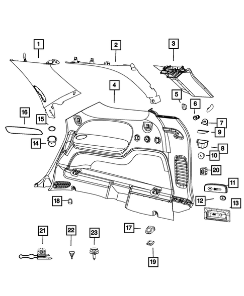 Panels-Moldings-Scuff Plates, Pillar, Cowl, 1/4 Panel Trim and Cargo ...