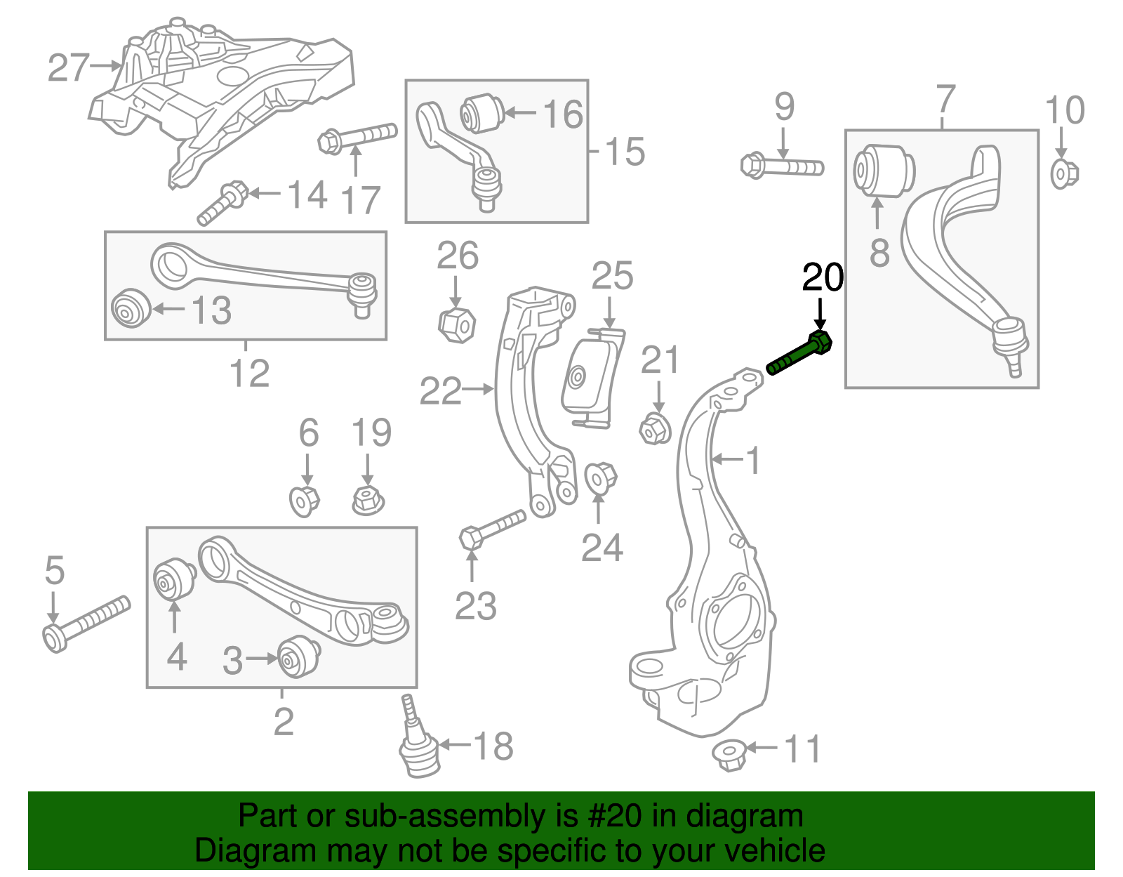 2011-2018 Audi Knuckle Upper Bolt WHT-007-963 | Audi OEM Parts Online