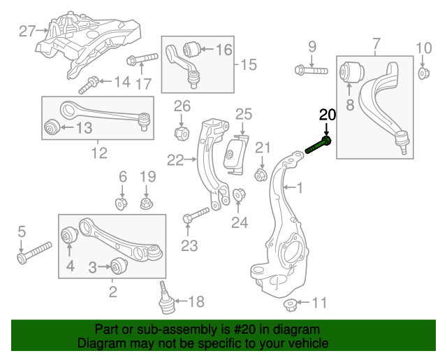 WHT-007-963 - Knuckle Upper Bolt 2011-2018 Audi | Audi OEM Parts