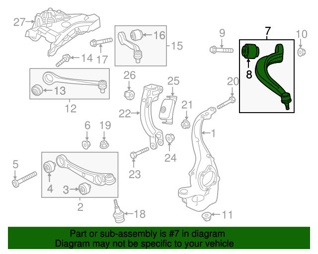 4H0-407-693-G - Rear Lower Control Arm 2011-2018 Audi | Audi OEM Parts