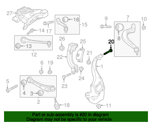 2011-2018 Audi Knuckle Upper Bolt WHT-007-963 | Audi USA Parts