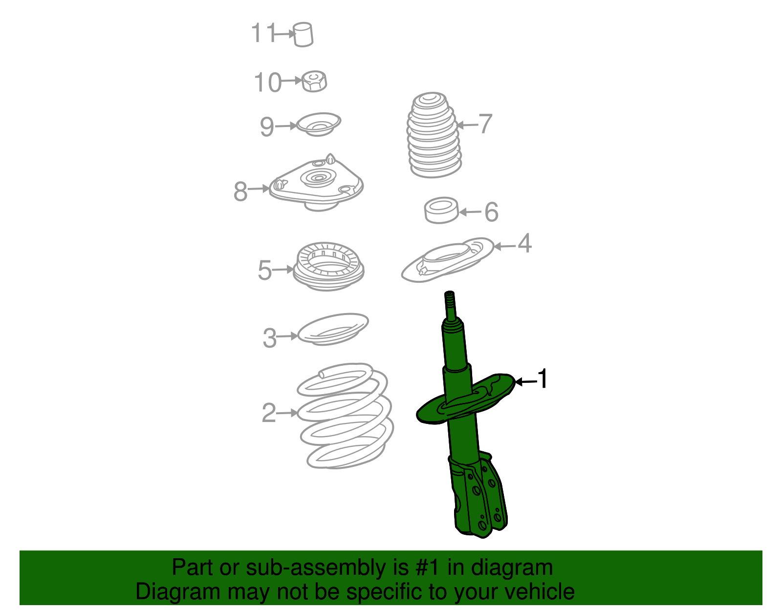 2006-2011 GM Front Suspension Strut Assembly 19300024 GM ...