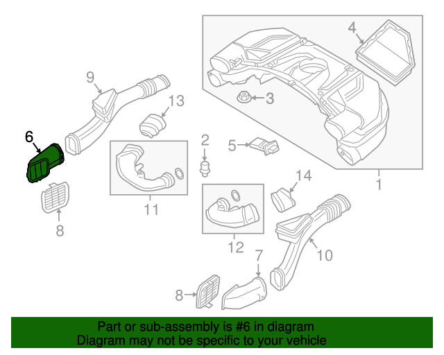 Genuine BMW 13-71-8-613-147 | Inlet Duct | FREE Shipping on Most Orders ...