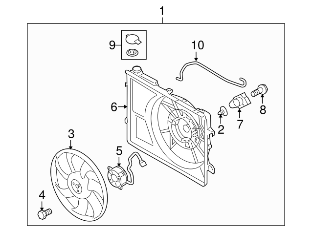 25350-1M000 - Fan Shroud - 2010-2013 Kia | World Kia Parts