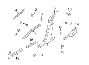 Ford -W706358-S300 - Upper Center Pillar Trim Pin - 2010-2021 Ford ...