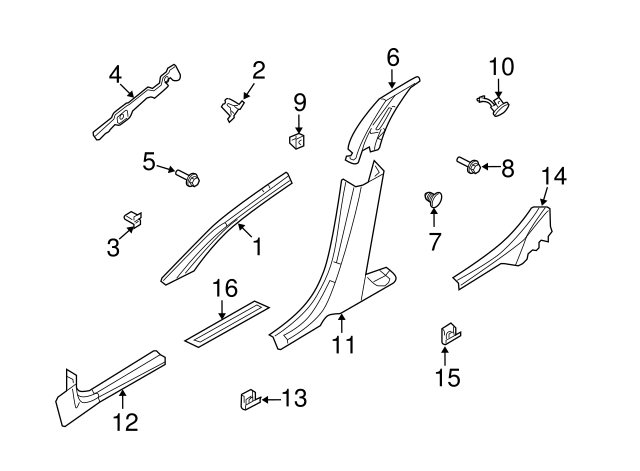 2010-2021 Ford Upper Center Pillar Trim Pin W706358S300 | TascaParts.com