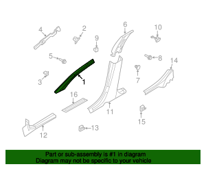 2010-2012 Ford Windshield Pillar Trim 9E5Z-5403599-BA | OEM Parts Online