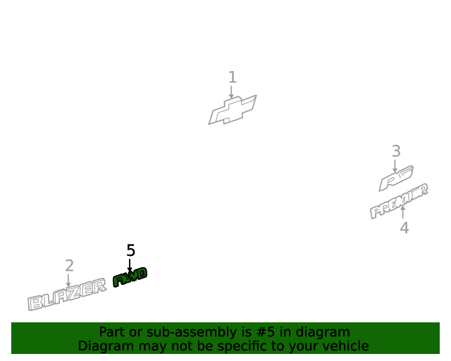 84188530 - Black Liftgate Transmission Name Plate 2020-2024 Chevrolet ...