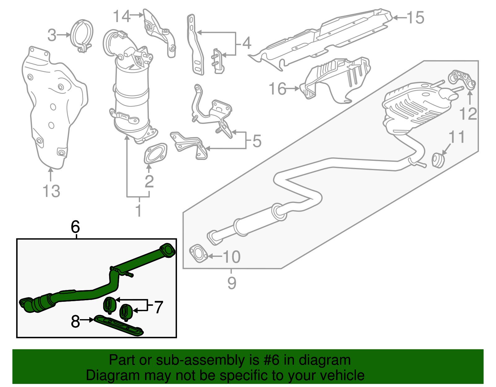 2016-2025 Chevrolet Malibu Exhaust Front Pipe 84413377 | Courtesy Parts
